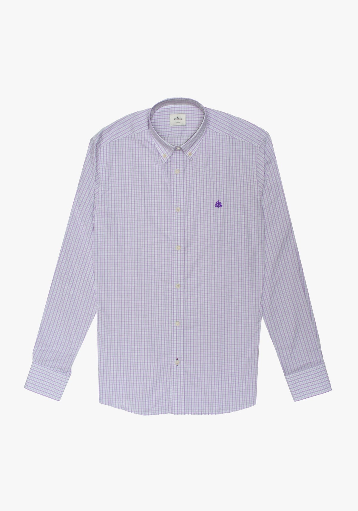 Whitman Shirt Purple - White Combination Checked Button Down Collar
